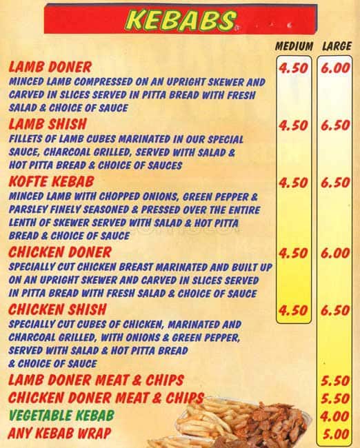 Menu at Hounslow Kebab Centre restaurant, Hounslow