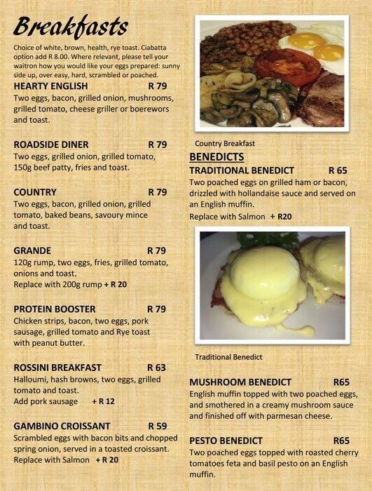 Speisekarte von Caffe Rossini cafe, Midrand