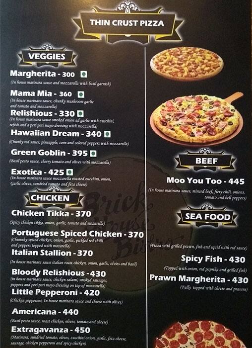 Menu at The Brick House Bistro, Chennai, Q88