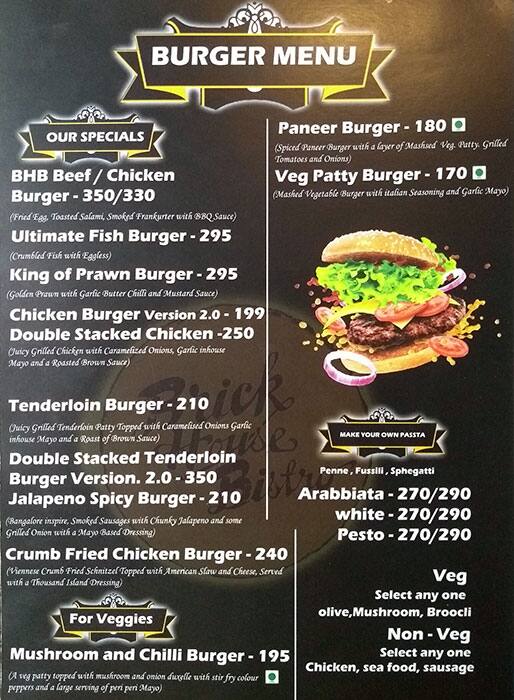 Menu at The Brick House Bistro, Chennai, Q88