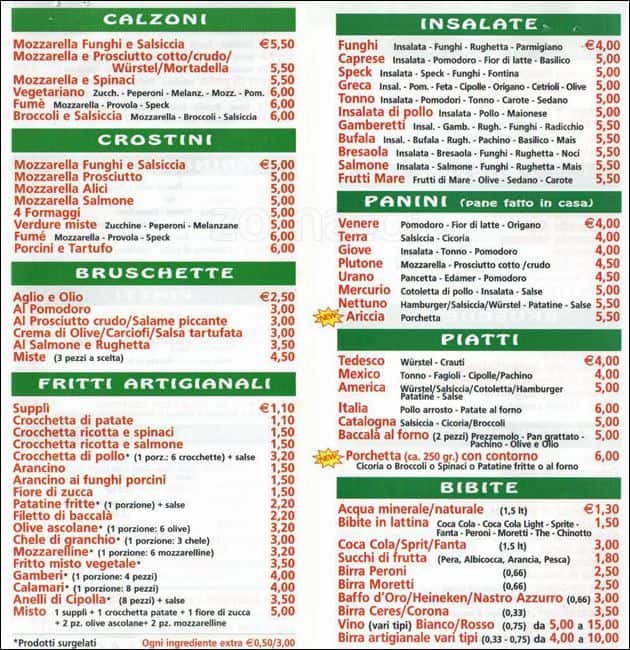 Menu da PIZZA QUEEN (Punto Appia) pizzeria, Roma, Via Ferdinando Ughelli