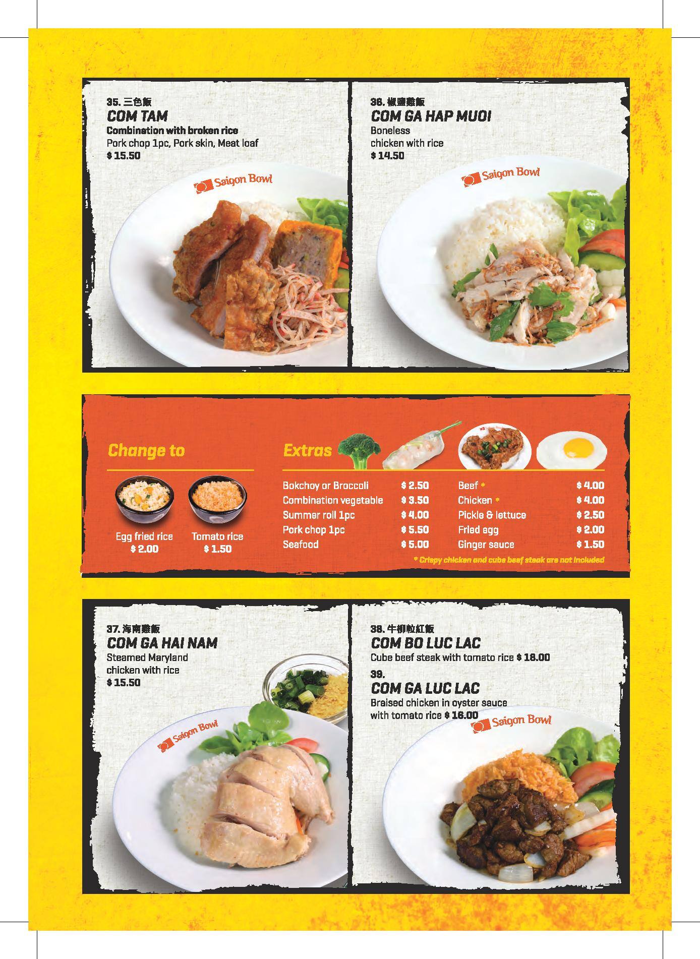 Menu at Saigon Bowl STRATHFIELD restaurant, Strathfield