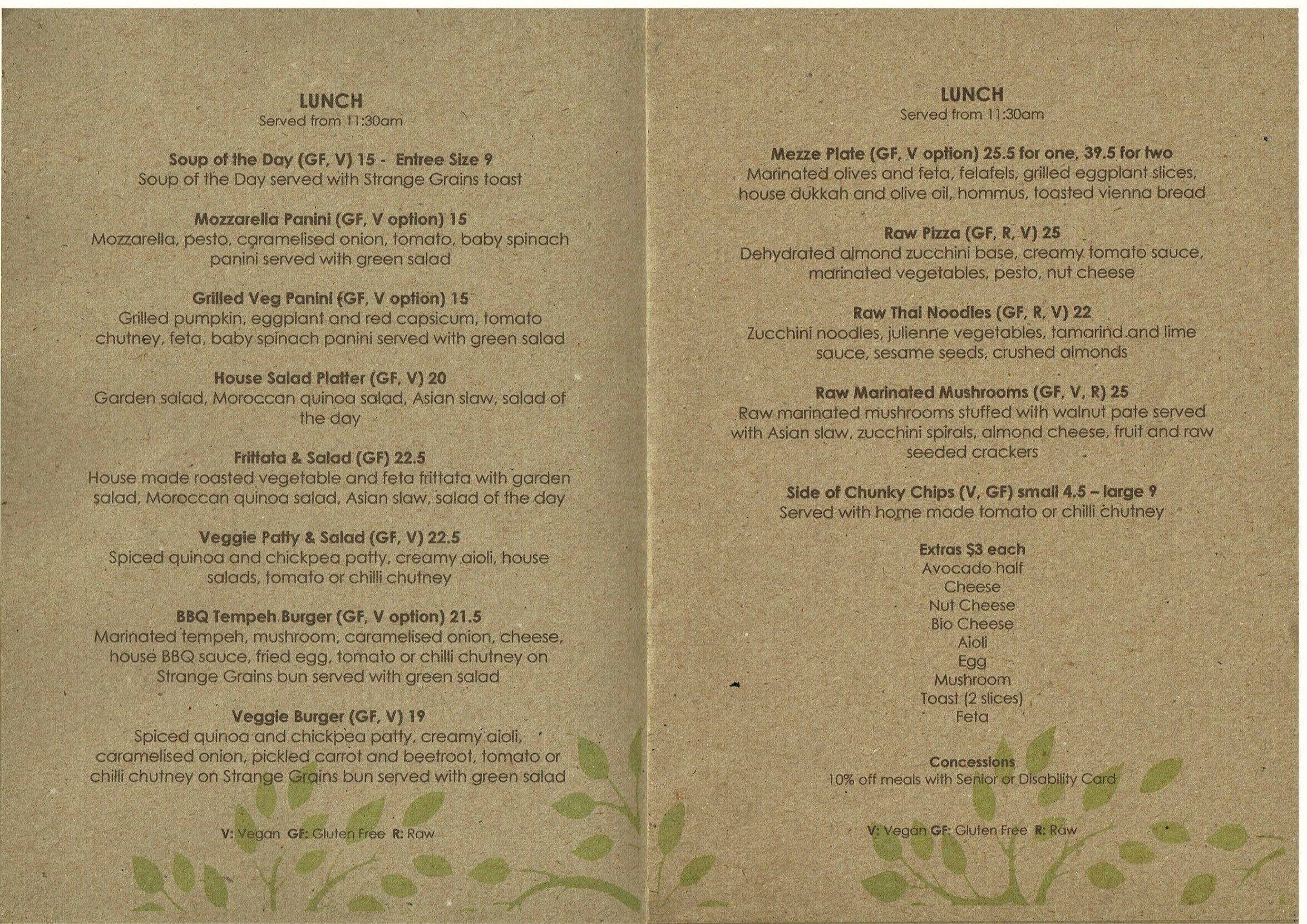 Menu at Swan Valley Cafe, Millendon, 990 Great Northern Hwy