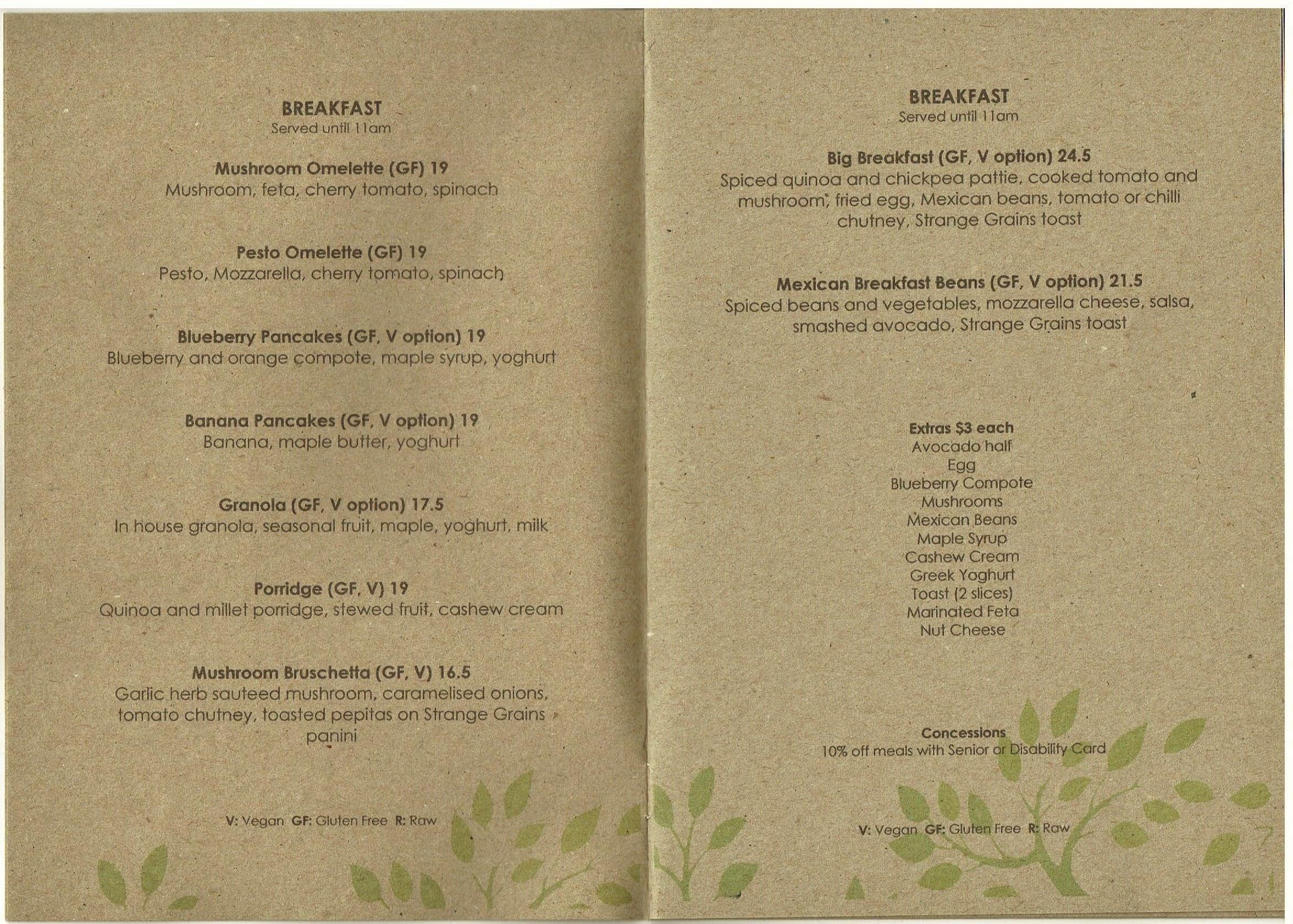 Menu at Swan Valley Cafe, Millendon, 990 Great Northern Hwy