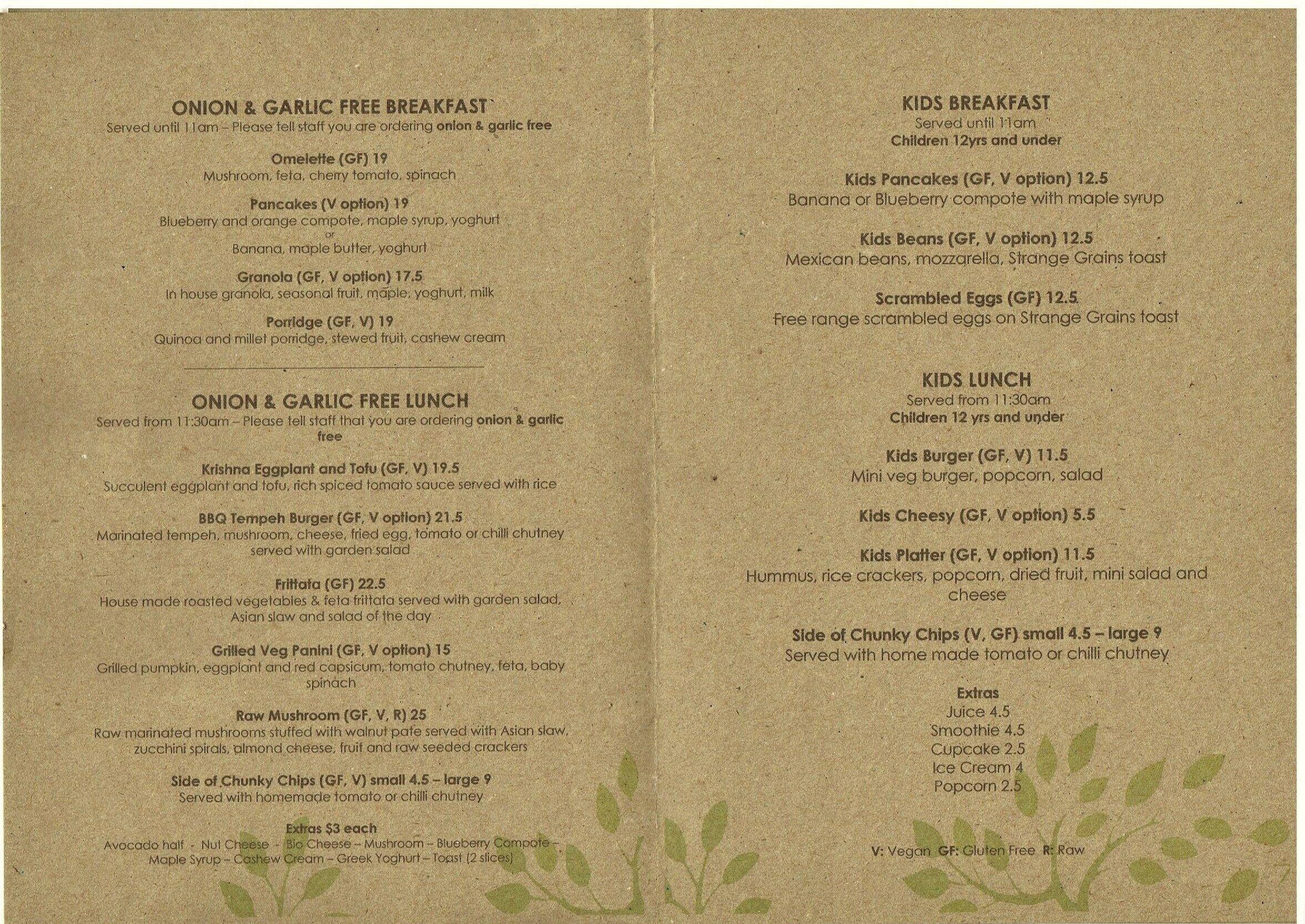 Menu at Swan Valley Cafe, Millendon, 990 Great Northern Hwy