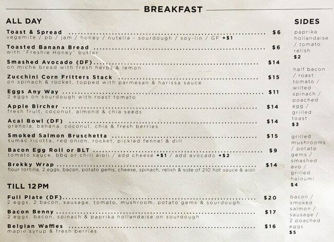 Room Two Ten Menu, Menu for Room Two Ten, Freshwater, Sydney ...