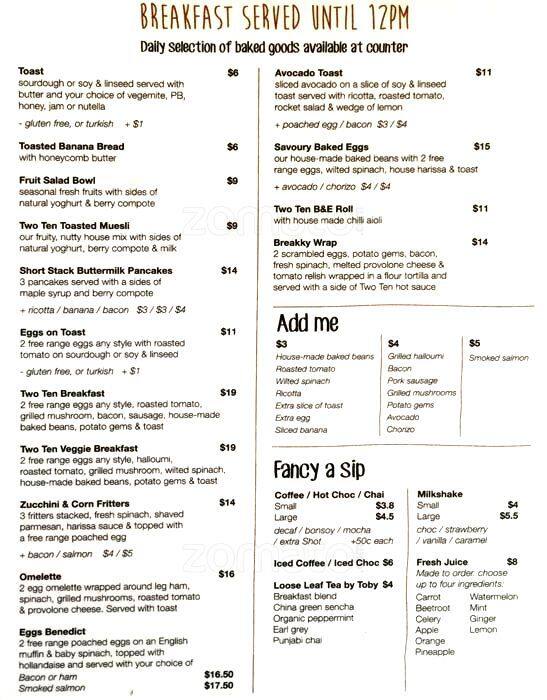 Room Two Ten Menu, Menu for Room Two Ten, Freshwater, Sydney ...