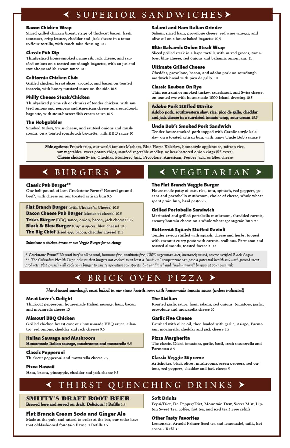 Flat Branch Pub & Brewing Menu - Urbanspoon/Zomato