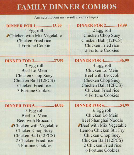 Menu at Chinese Delicacies restaurant, Brampton