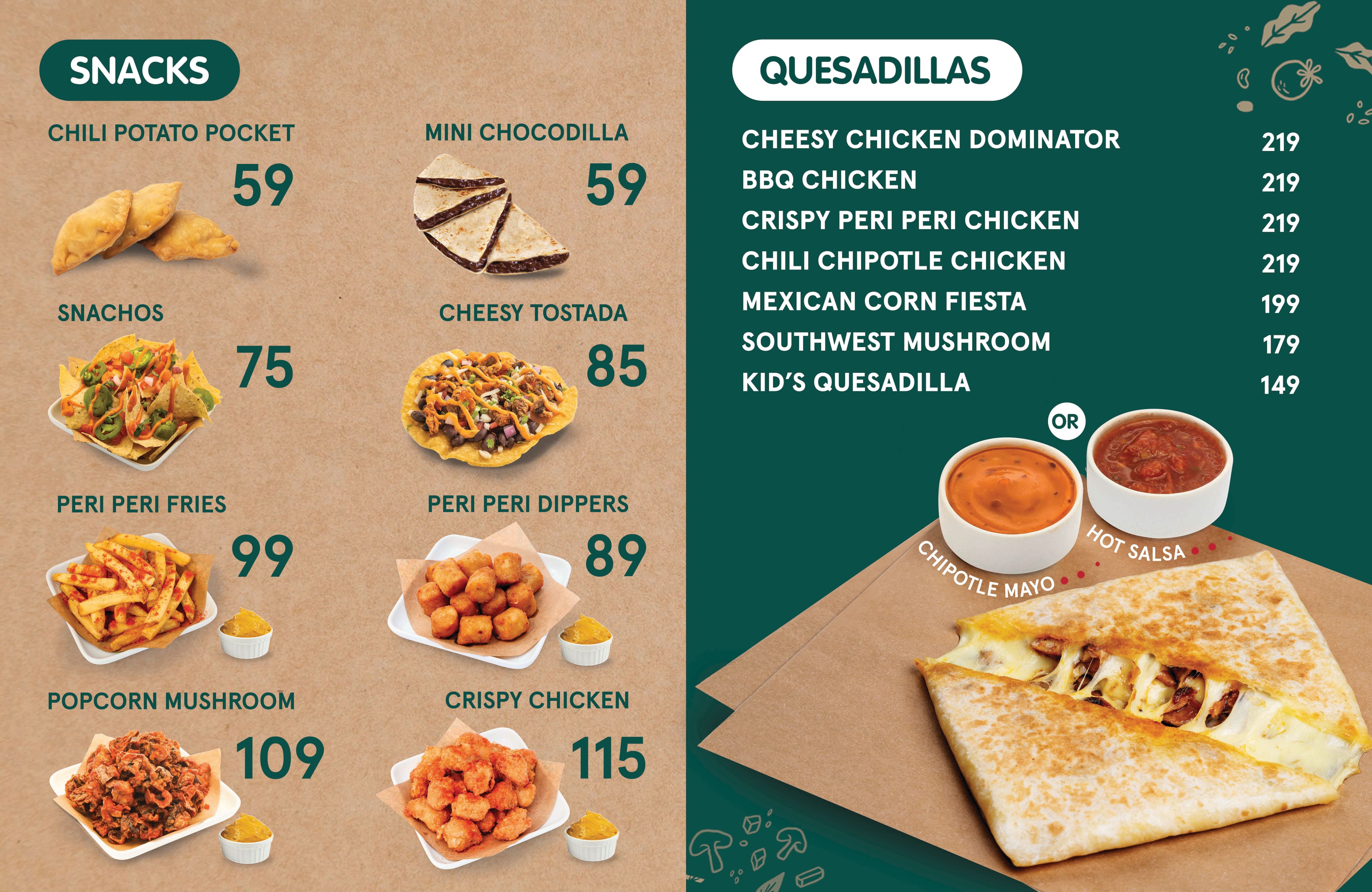 Menu at California Burrito Mexican Grill @ Orion Mall, Bengaluru, Food ...