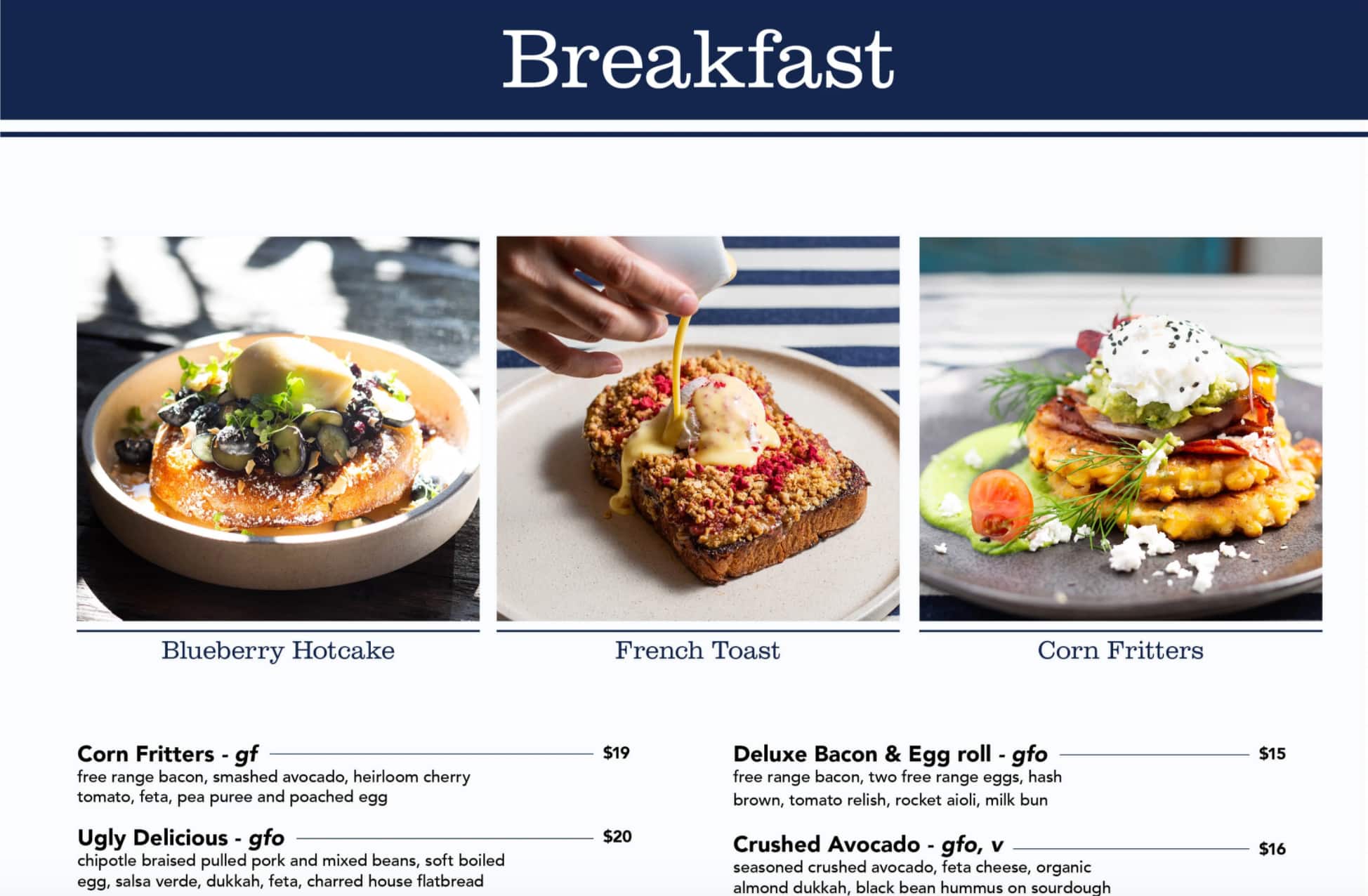 Menu at Armchair Collective Mona Vale restaurant, Mona Vale