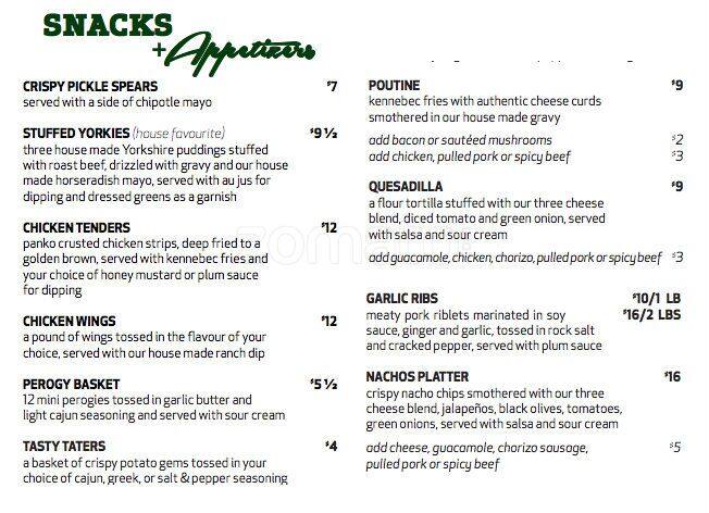 Menu at Met Bar & Grill, New Westminster