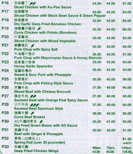 Menu at Two Brothers restaurant, Vancouver