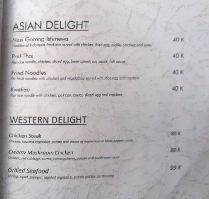 Menu at Bali Deli cafe, Kuta, Jl. Kunti I No.117X