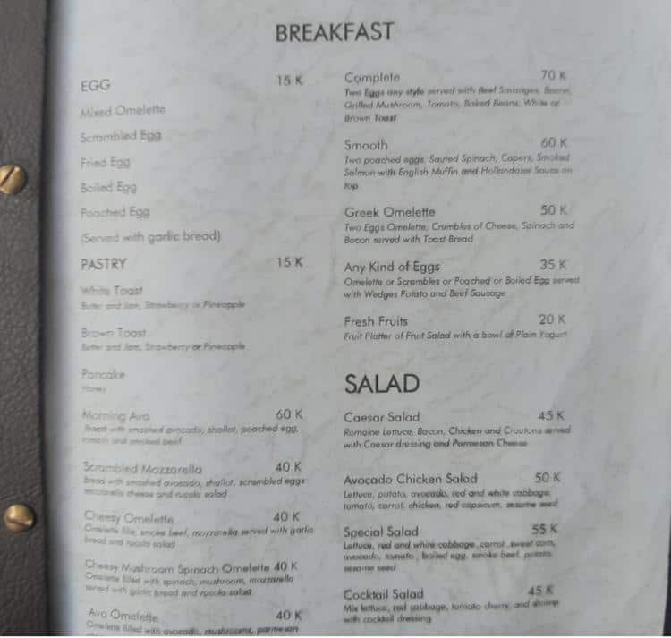 Menu at Bali Deli cafe, Kuta, Jl. Kunti I No.117X
