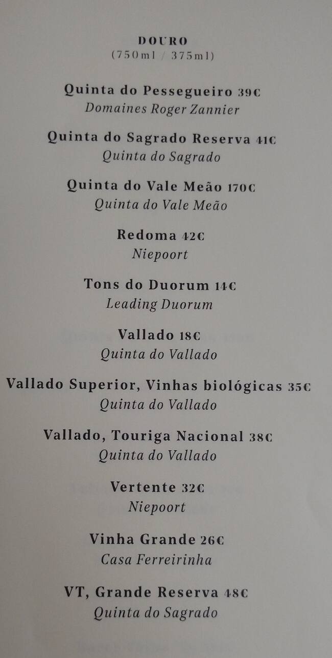 Menu at Adega São Nicolau restaurant, Porto