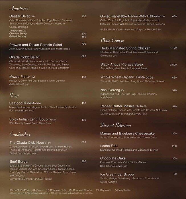 Lobby Lounge Okada Manila Menu Zomato Philippines