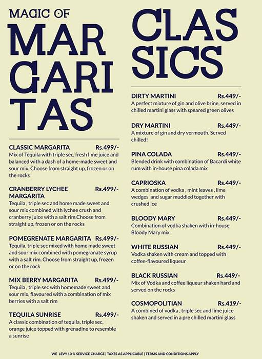 Menu of Unwind, Mundhwa, Pune