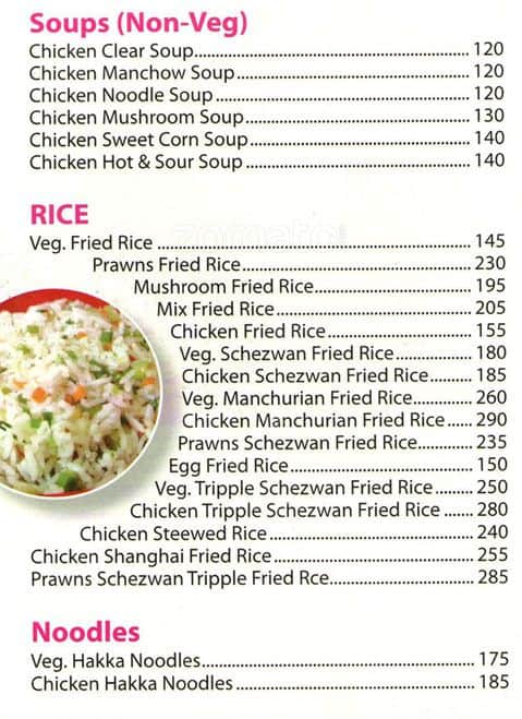 Menu at Central lunch home, Mumbai, Jivaji lane