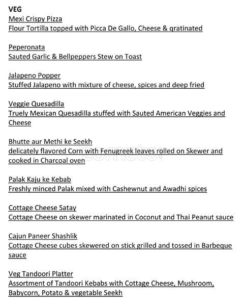 Menu at Biscotti - The Mirador, Mumbai