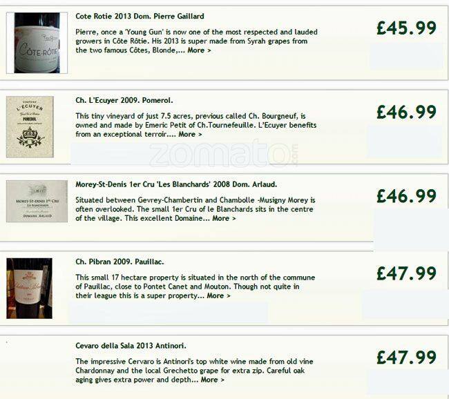 Menu at The Wine Library pub & bar, London