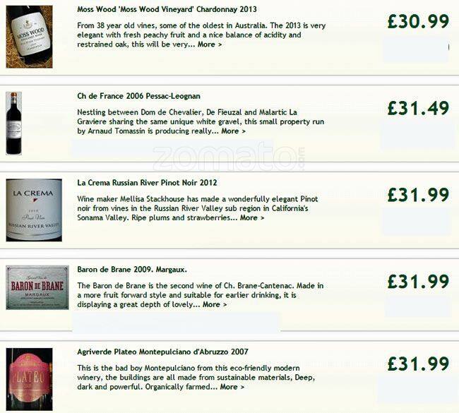 Menu at The Wine Library pub & bar, London