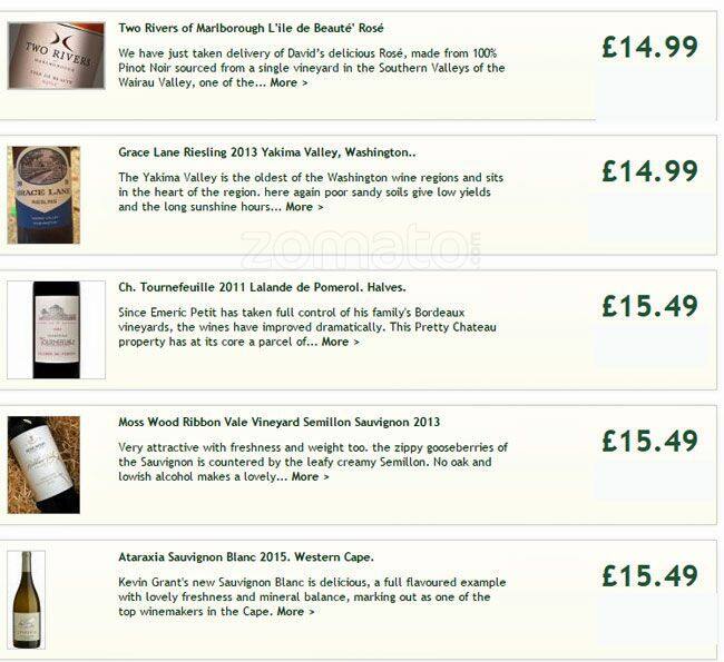 Menu at The Wine Library pub & bar, London