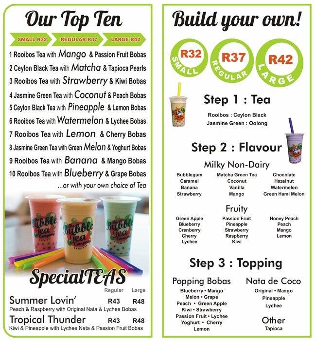 The Bubble Tea Company Menu Menu For The Bubble Tea Company Century The Bubble Tea Company Menu Menu For The Bubble Tea Company Century