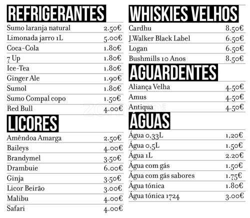 Menu at Culto Café, Palmela