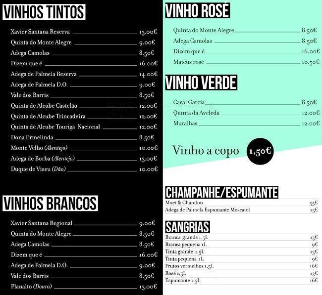 Menu at Culto Café, Palmela