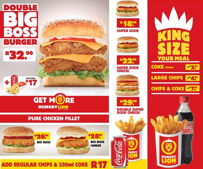 Menu at Hungry Lion George restaurant, George