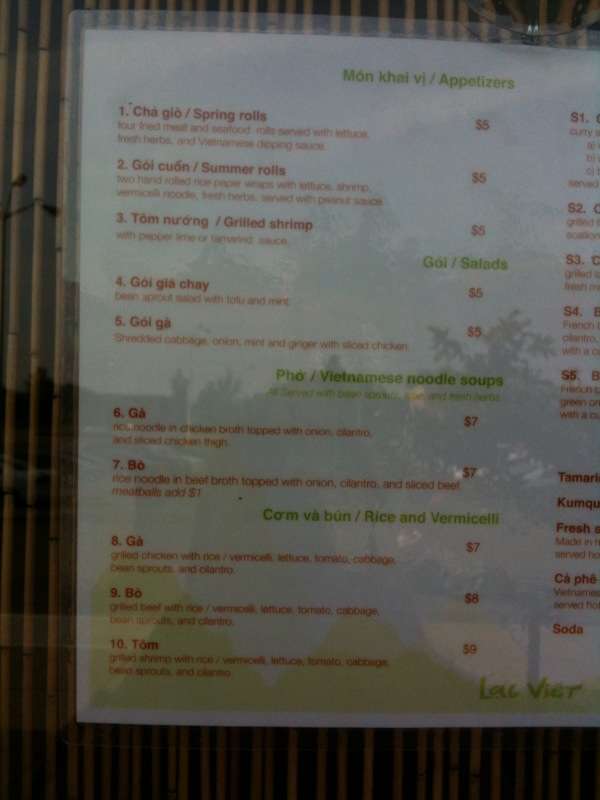 Lac Viet Menu, Menu for Lac Viet, Northwest Side, Columbus - Urbanspoon ...