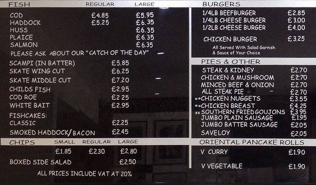 Menu at Seine Rigger fast food, Banstead