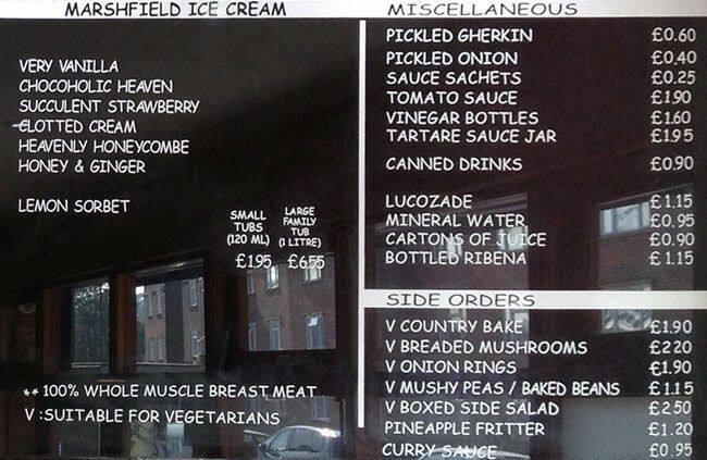 Menu at Seine Rigger fast food, Banstead