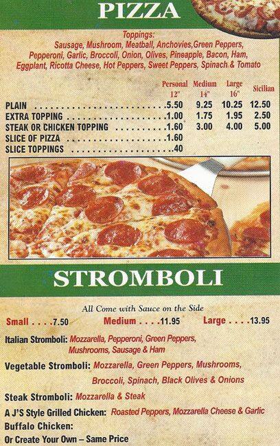AJ's Pizza & More Menu - Urbanspoon/Zomato