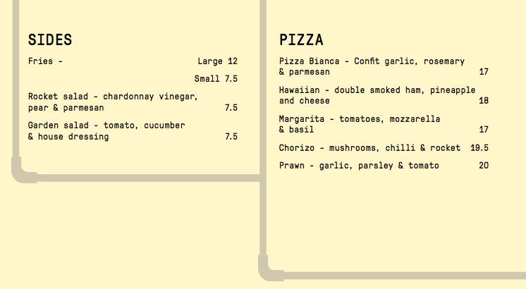 Menu at Long Neck, High Wycombe