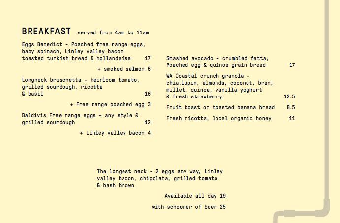 Menu at Long Neck, High Wycombe