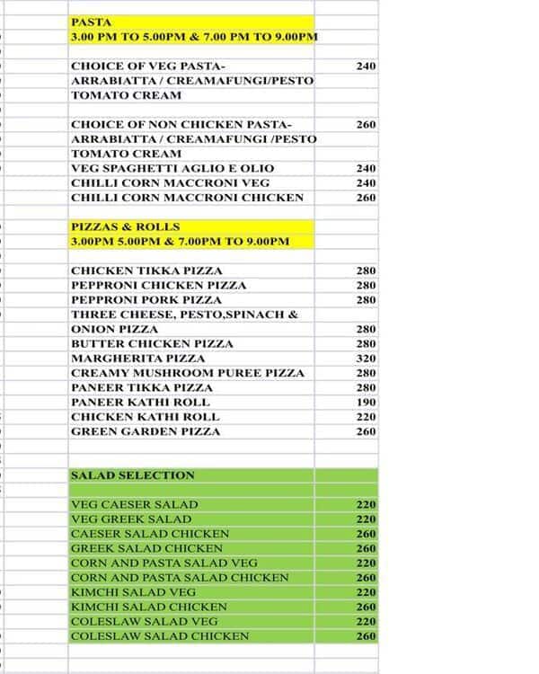 Menu of Cafe 14, Kharadi, Pune