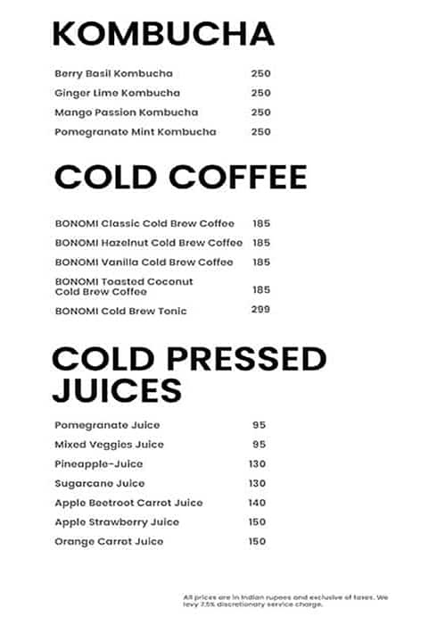 Menu of BLR Brewing Co, Whitefield, Bangalore