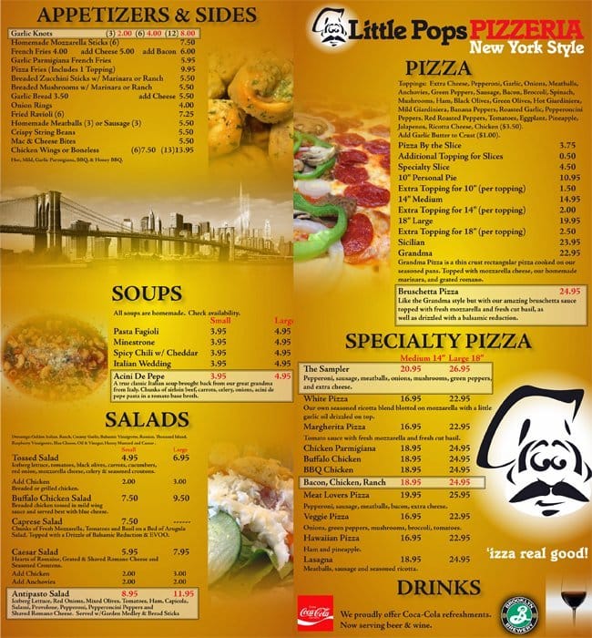 Menu at Little Pops NY Pizzeria, Naperville