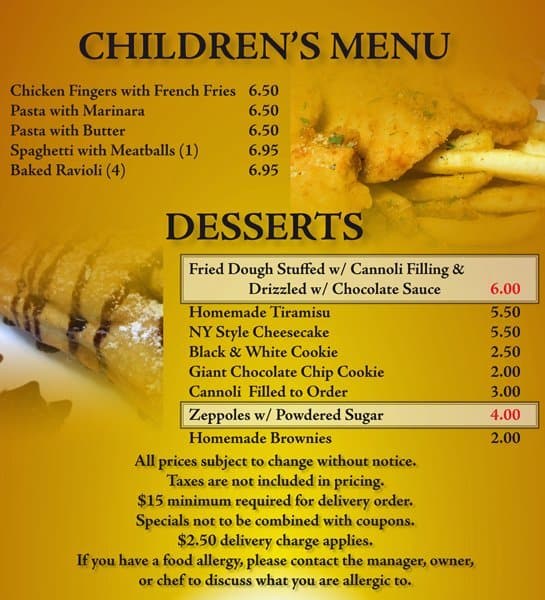 Menu at Little Pops NY Pizzeria, Naperville