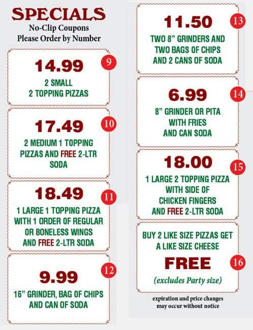 Menu at ABC PIZZA pizzeria, Holyoke, Northampton St