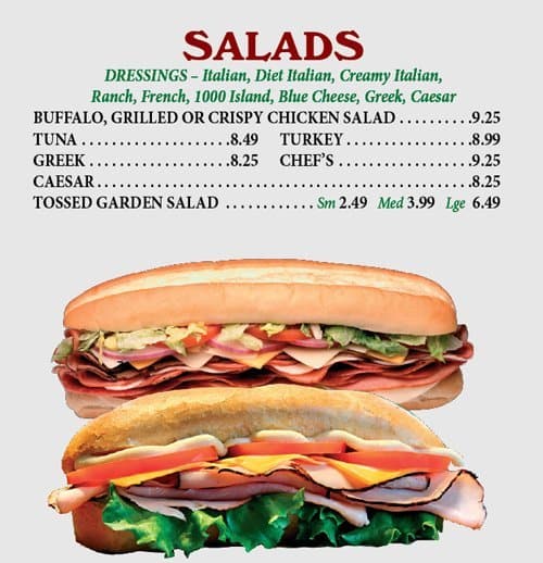 Menu at ABC PIZZA pizzeria, Holyoke, Northampton St