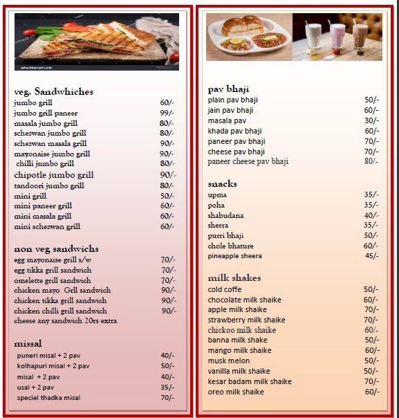 Menu of Majedaar Paratha, Vikhroli, Mumbai