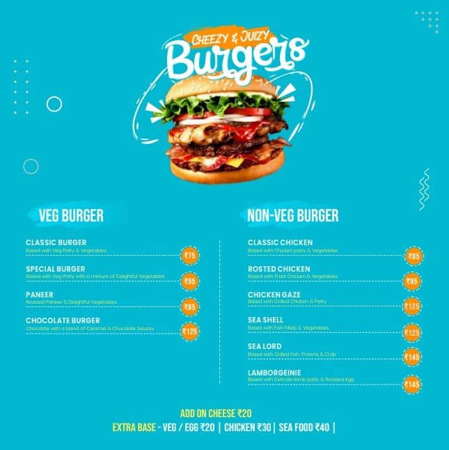 Menu of Food Track, Charminar, Hyderabad