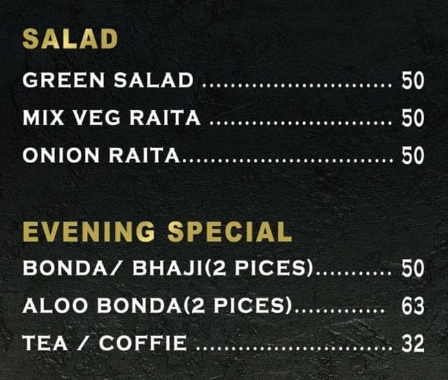 Menu at Akar Imperial Restaurant, Chennai