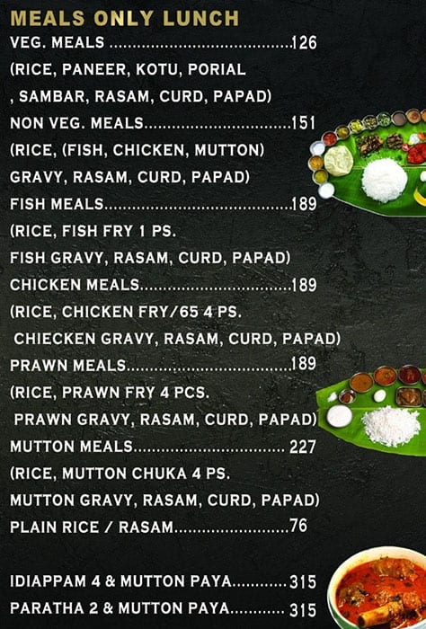 Menu at Akar Imperial Restaurant, Chennai
