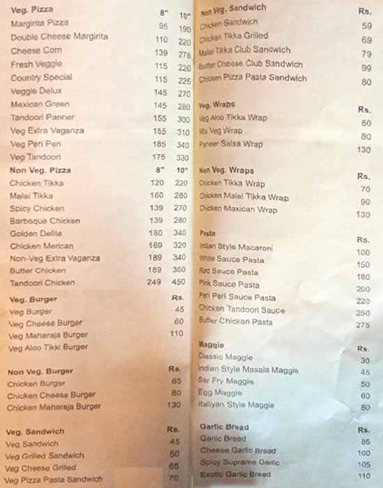 Menu of The Happy Plate, Parel, Mumbai