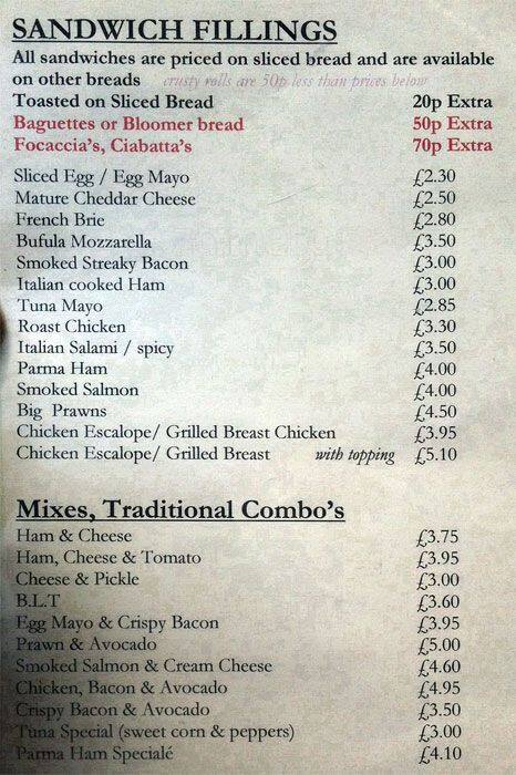 Menu at M Bar, London, 48-51 Leadenhall Market