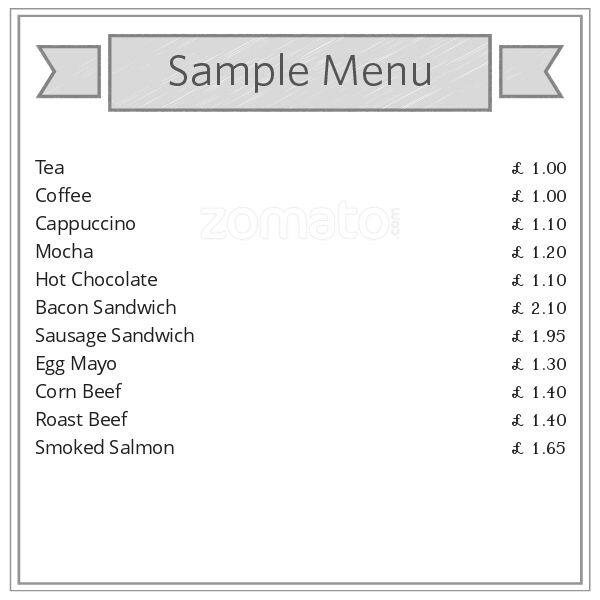 Menu at Edward's Bakery, London, 269 High Rd